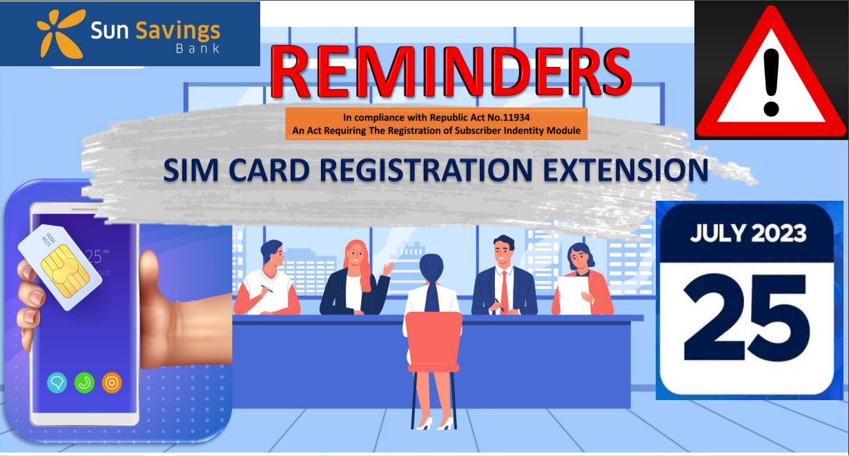 Sim Card Registration Reminder – Sun Savings Bank